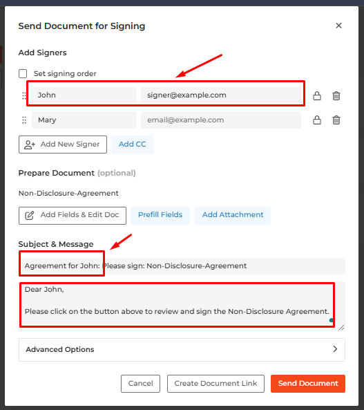 How can I send a document to two persons who share the same email address? – DigiSigner